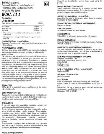 Nutritional Information and Package inserts - Nutritional Performance Labs