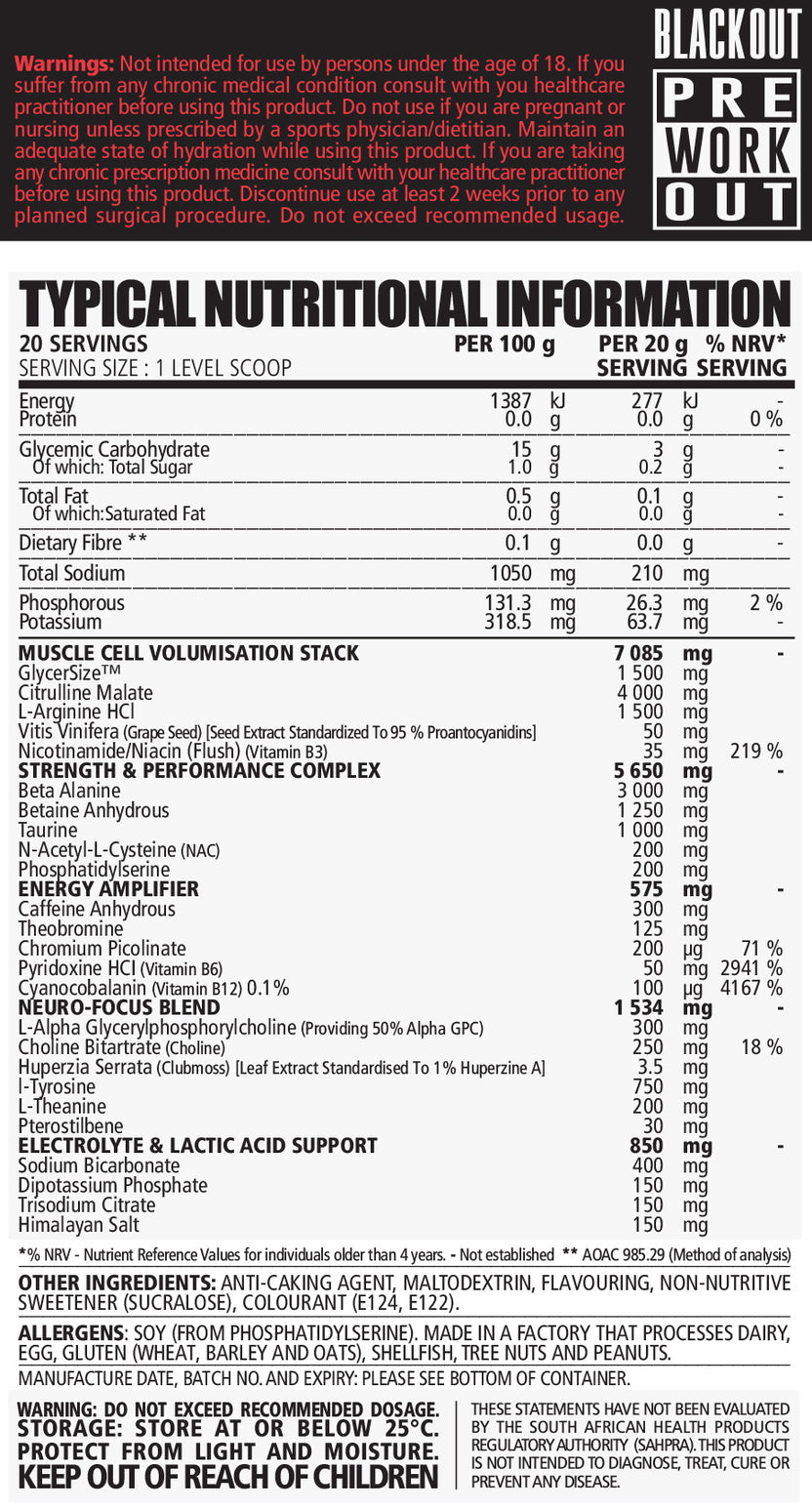 Blackout Pre-Workout - Nutritional Performance Labs