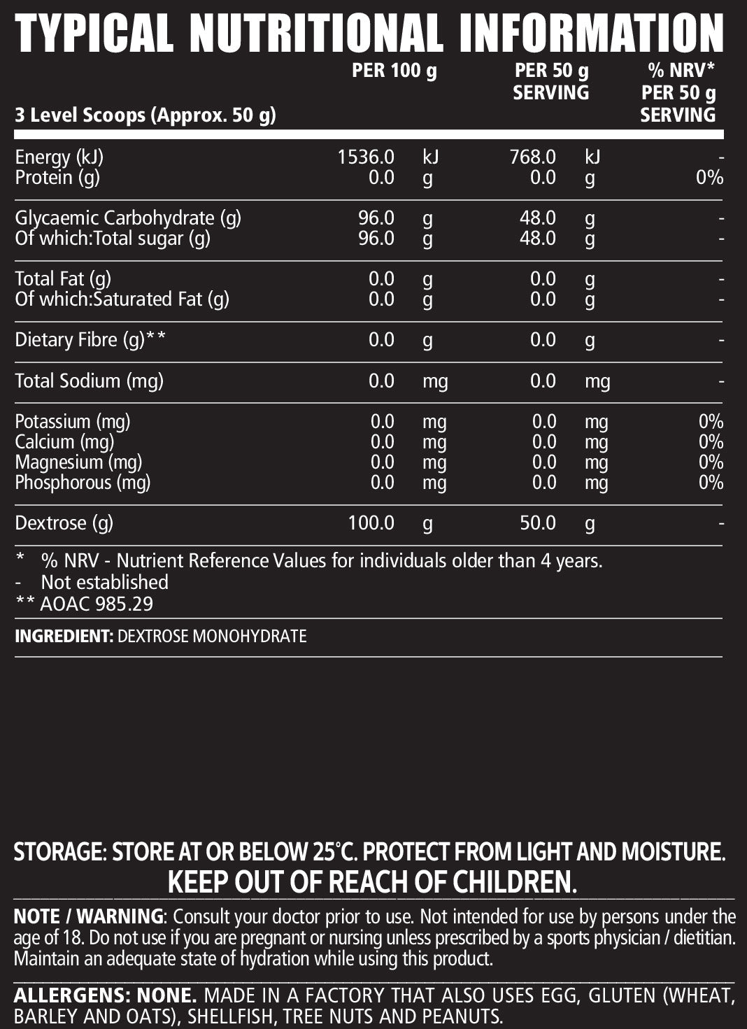 NPL Dextrose - NPL Pure Dextrose - Nutritional Performance Labs