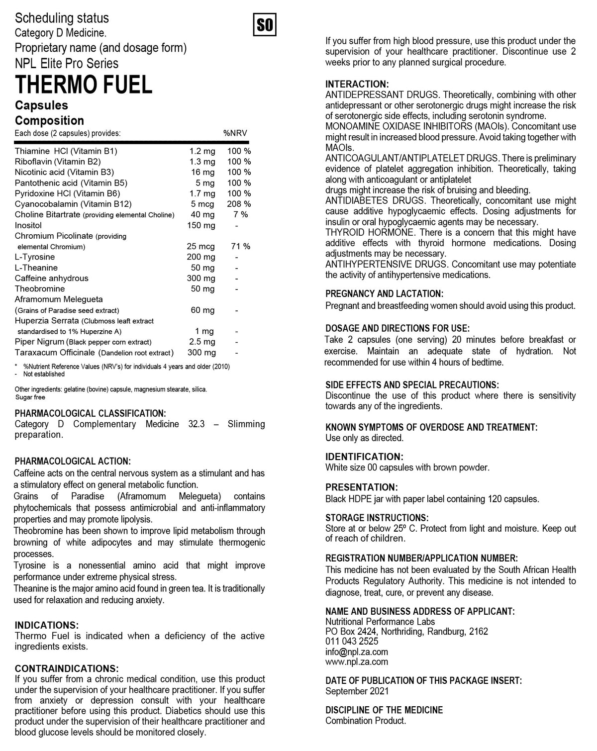 NPL Thermo Fuel - NPL Fat Burner Supplement - Nutritional Performance Labs