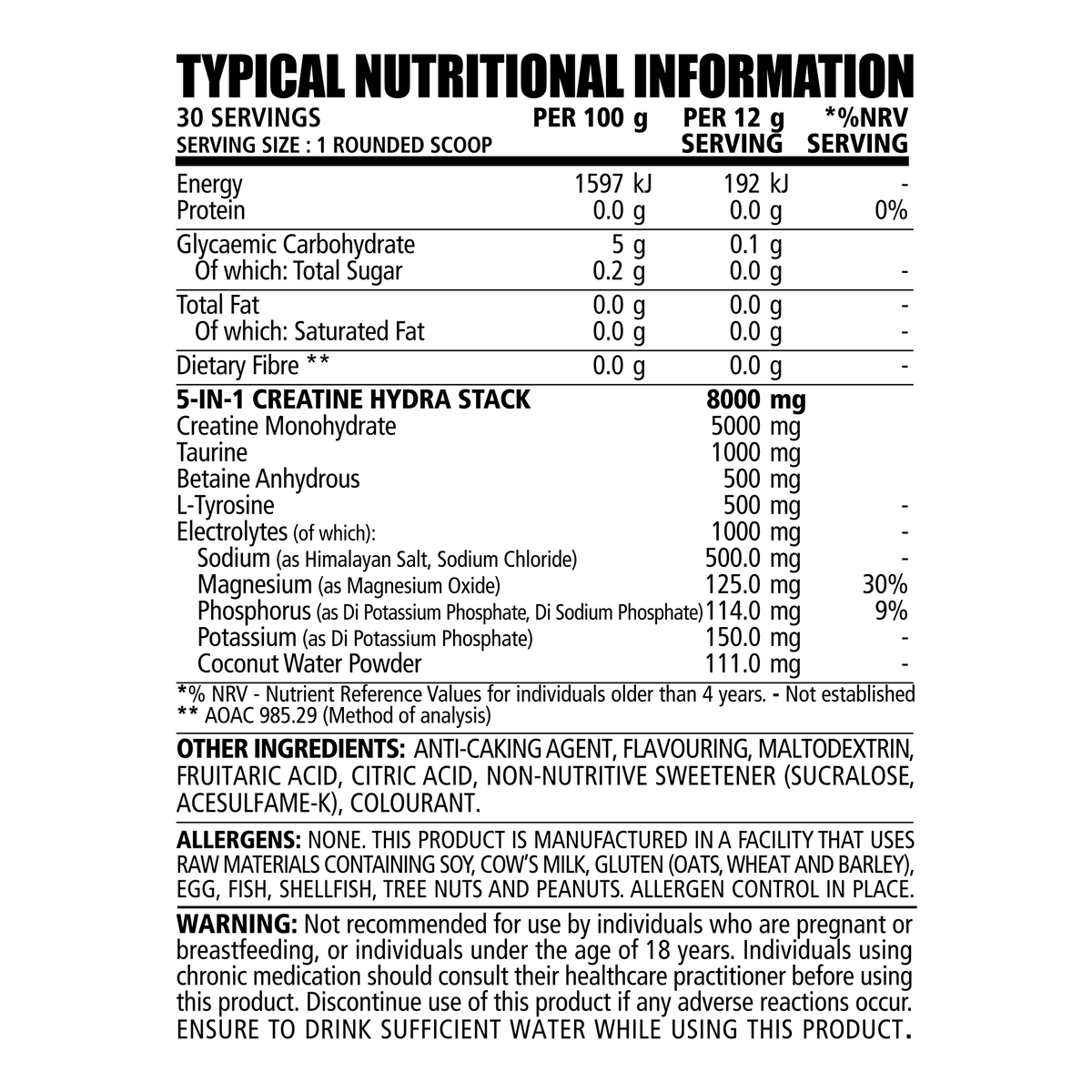 Creatine HYDRA 360g - Nutritional Performance Labs